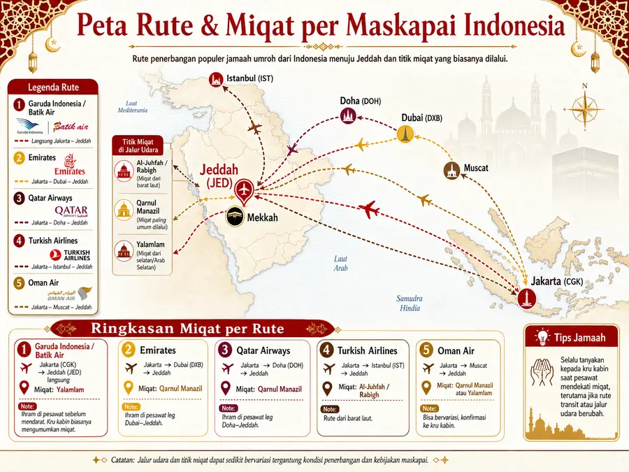 Miqat Umroh: 5 Lokasi, Cara Ihram di Pesawat & Kereta Cepat